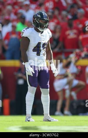 Baltimore Ravens linebacker Jay Higgins (49) leaves the field after an ...