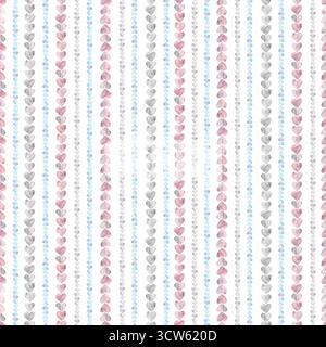 Valentines stripes seamless hearts pattern for fabrics and textiles and ...