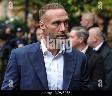 Callum Best arrives during Ricky Hatton' Funeral at Manchester ...