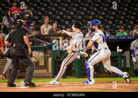Glendale Desert Dogs left fielder Caden Connor (20) grounds out in the ...