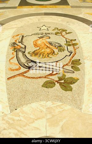 Naples,Italy, The mosaic art with zodiac sign of lion at Galleria ...