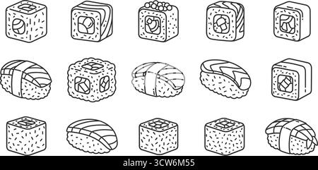 Japanese cuisine maki roll with fish salmon or tuna and shrimp ...