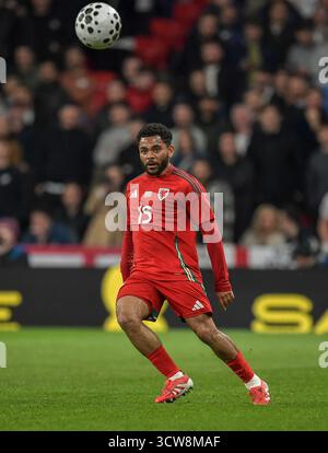 Wales' Jay Dasilva during the international friendly at the Cardiff ...