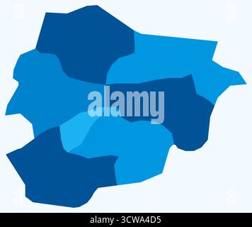 Map of Andorra with regions. Just a simple country border map with ...