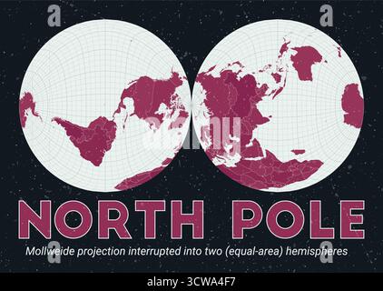 World Map. Mollweide projection interrupted into two equal-area ...