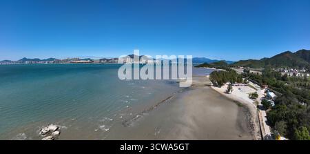 Aerial photography of Tianlong Temple in Xunliao Bay Chisha Coastal ...