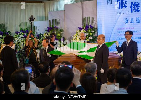 Taiwan's President Lai Ching-te delivers a speech during the ...