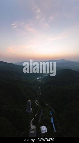 Aerial photography of Xiangtoushan Ping'an Mountain Vowel Ancient ...