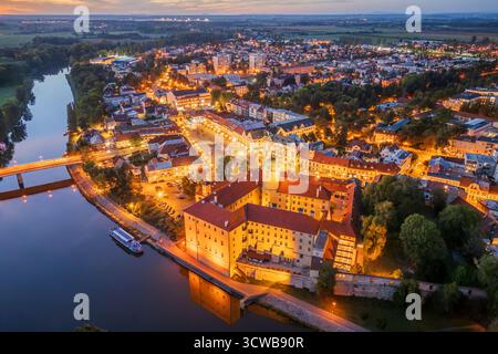 Podebrady historical city and Castle at Labe river,Chateau Poděbrady ...