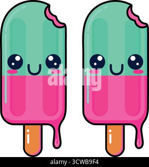 delicious ice cream kawaii character Stock Vector Image & Art - Alamy