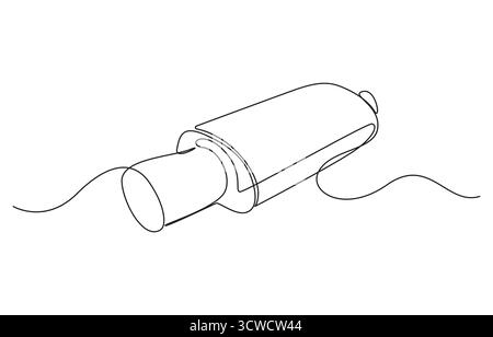 Car exhaust continuous one line art drawing vector illustration,car ...