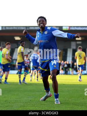 Colchester United's Kyreece Lisbie celebrates after the Sky Bet League ...