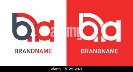 B A Logo BA Letter Modern Design Vector with blue and silver gradient ...