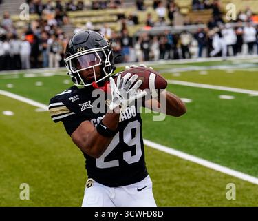 Boulder, CO, USA. 11th Oct, 2025. The Iowa State captains go out for ...