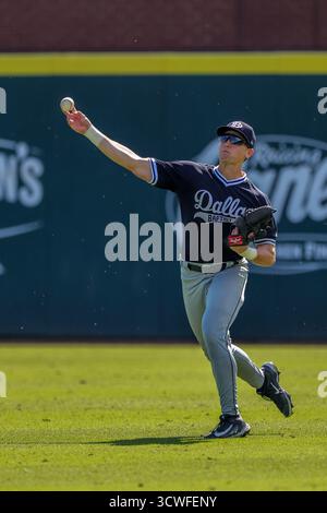 October 11, 2025: Ben Tryon (29) of Dallas Baptist points back over ...