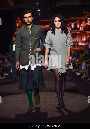 New Delhi, India. 11th Oct, 2025. Bollywood actress Mrunal Thakur poses ...