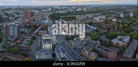 Manchester Cathedral - aerial view - travel photography Stock Photo - Alamy