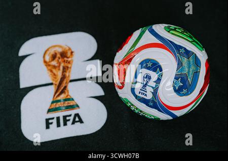 Illustration of Adidas Trionda official World Cup matchball during the ...