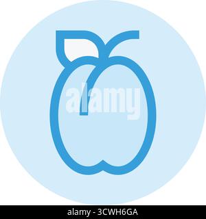 Icon of Plum . Thin circle design. Vector illustration Stock Vector ...