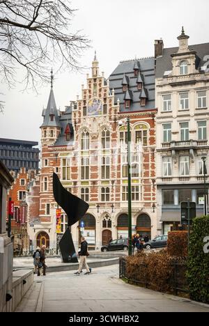 BRUSSELS, BELGIUM - MARCH 15: People at the main square of Brussels in ...