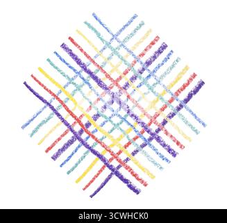 Hand drawing colorful crayon lines, isolated on white background Stock ...