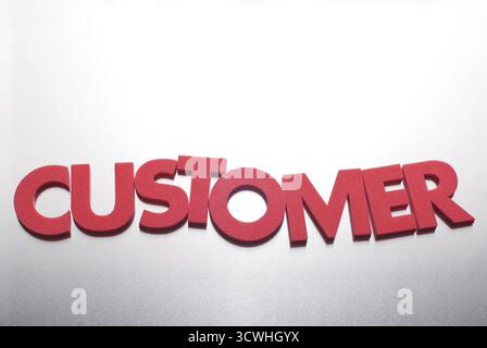 Business to customer words lettering on colorful watercolor background ...