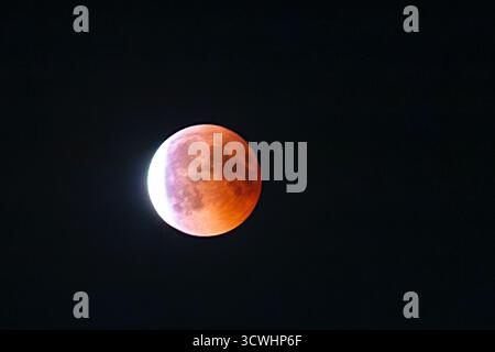 blood moon at solar eclipse at the 27th of July 2018 Stock Photo - Alamy