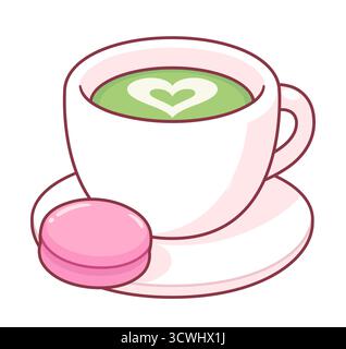 Macaroon Dessert Matcha Stock Vector Image & Art - Alamy