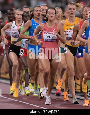 Regan Yee of Canada competing in the women’s 3000m steeplechase heats ...