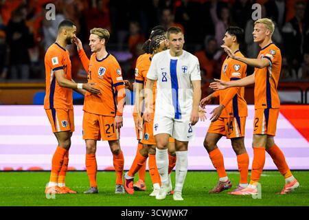 AMSTERDAM - Netherlands players celebrate Cody Gakpo of the Netherlands ...
