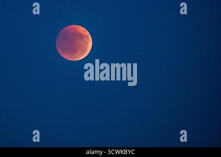 Beautiful view of the moon during the lunar eclipse Stock Photo - Alamy