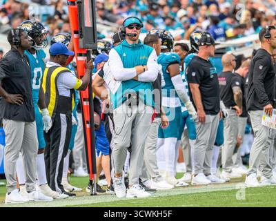 Jacksonville Jaguars head coach Liam Coen speaks at a news conference ...