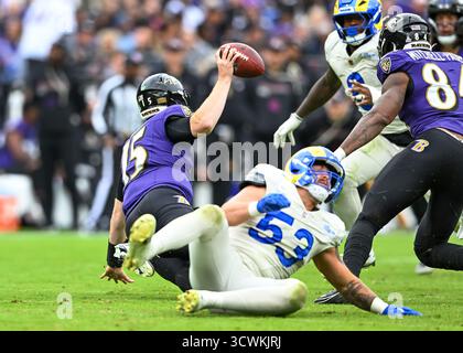 Los Angeles Rams linebacker Nate Landman (53) celebrates after a NFL ...