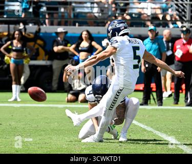 Seattle Seahawks kicker Jason Myers (5) in action against the Miami ...