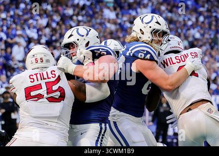 Indianapolis Colts offensive tackle Bernhard Raimann (79) blocks during ...