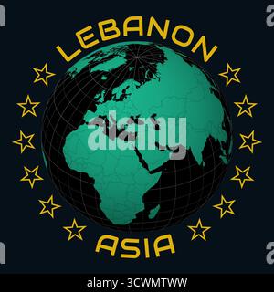 Lebanon Map. Lebanese Country Map. Black and White National Nation ...