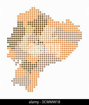 Journey to Ecuador, illustration with a map of Ecuador. Background with ...