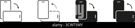 Smartphone Rotation Orientation Icon Set. Device Screen Rotation ...