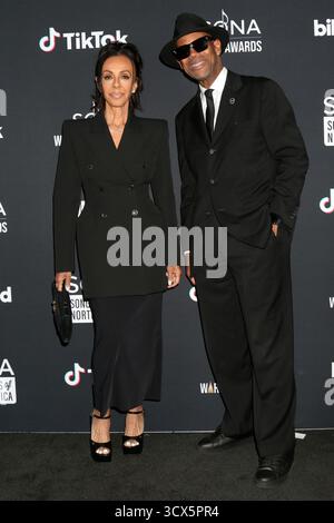 Lisa Harris, left, and Jimmy Jam arrive at the 68th annual Grammy ...