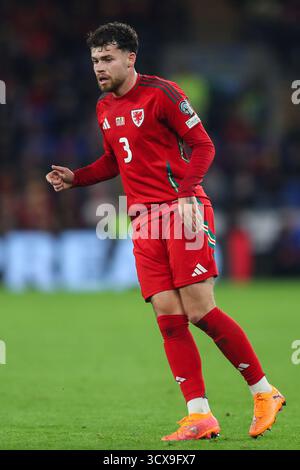 Cardiff, UK. 13th Oct, 2025. Thomas Meunier of Belgium (15) celebrates ...