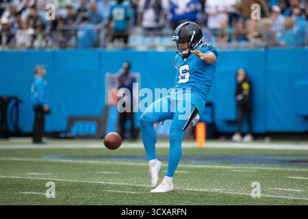 Carolina Panthers punter Sam Martin (6) punts during the first half of ...