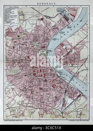 Map of Bordeaux City in France Stock Photo - Alamy