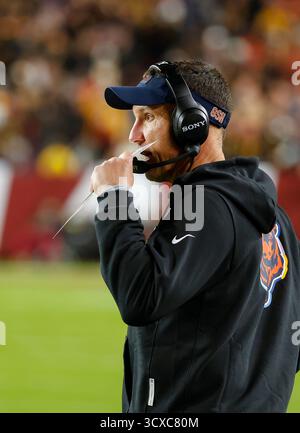 Chicago Bears head coach Ben Johnson speaks after his team's win over ...