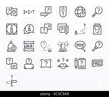 Mystery-themed question mark icons on white background. Collection of ...