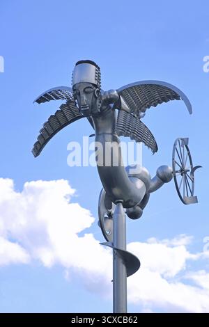 Sculpture Birdman by Albert Sous, modern art, abstract art, stainless ...