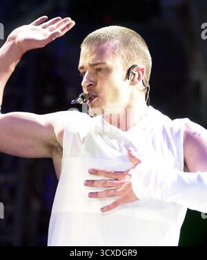 Justin Timberlake performing at his first UK Concert. Hallam FM Arena ...