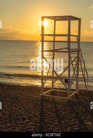 life savers tower on Kamari beach in Santorini - long exposure fine art ...