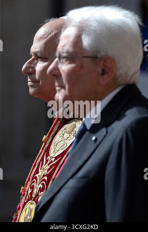 Pope Leo XIV stands in front of a painting depicting the Virgin of ...