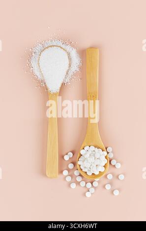 Stevioside powder. Natural sweetener on white background Stock Photo ...
