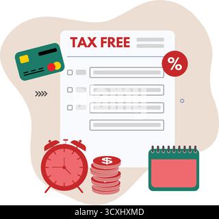 tax document with money and calendar Stock Vector Image & Art - Alamy